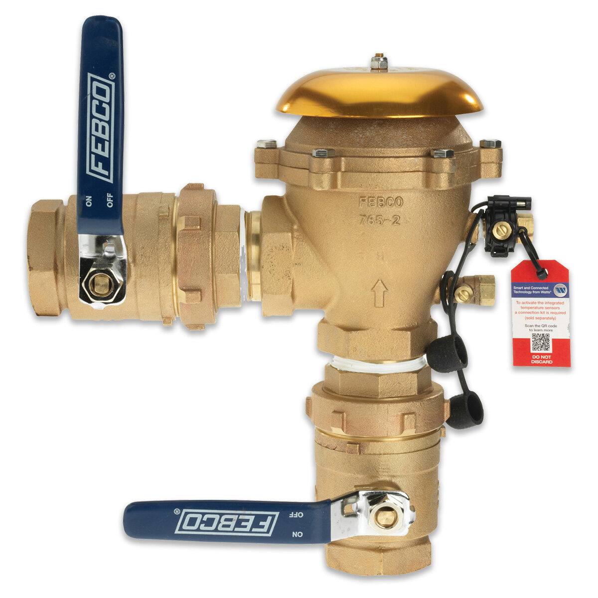 FEBCO U765 Pressure Vacuum Breaker w/ Unions 1-1/2 in. Bronze w/ Freeze ...