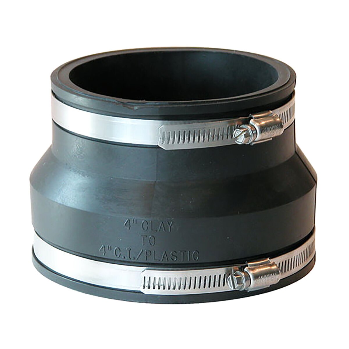 Fernco 4 in Coupling, connects 4 in clay socket to 4 in plastic socket ...