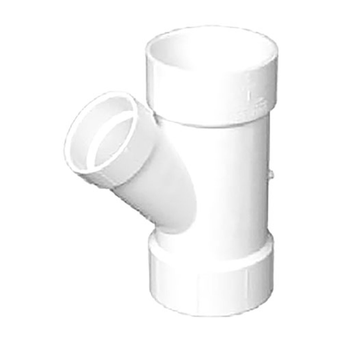 GPK Solvent Welded Wye Connector White PVC 12 in. x 6 in. Hub x Hub x ...