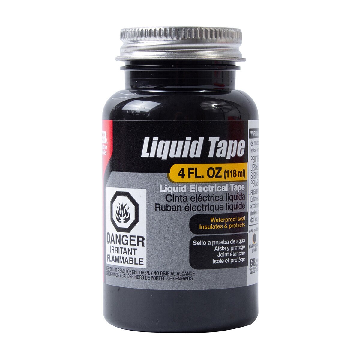 Gardner Bender Liquid Electrical Tape 4 oz. Jar - Black, 2 in. Width ...