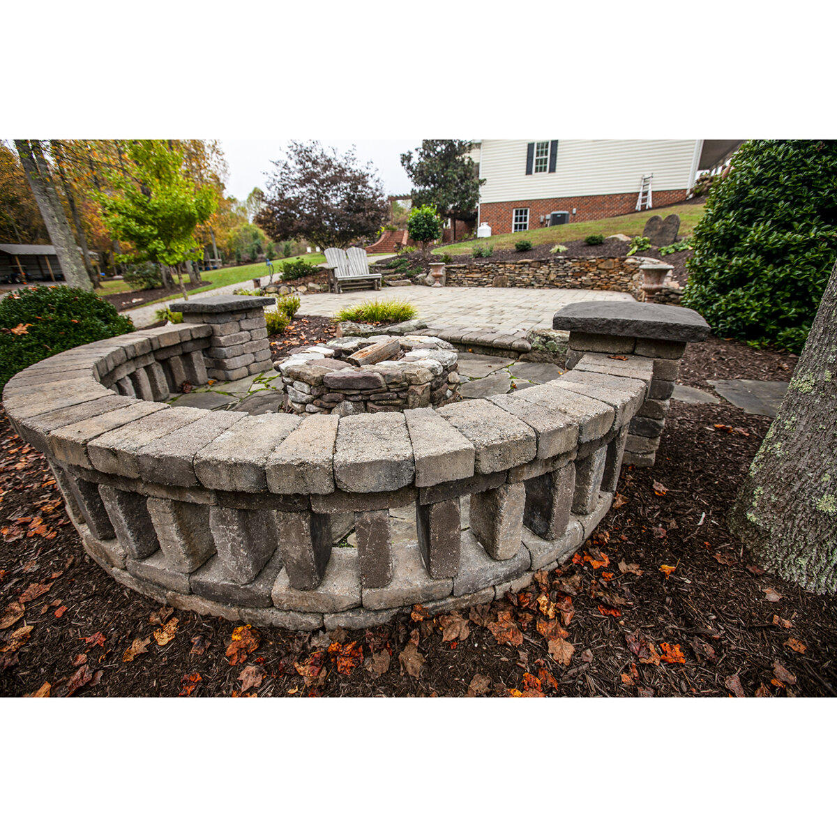 Weathered Estate Wall II Fire Pit Kit Chestnut | SiteOne US