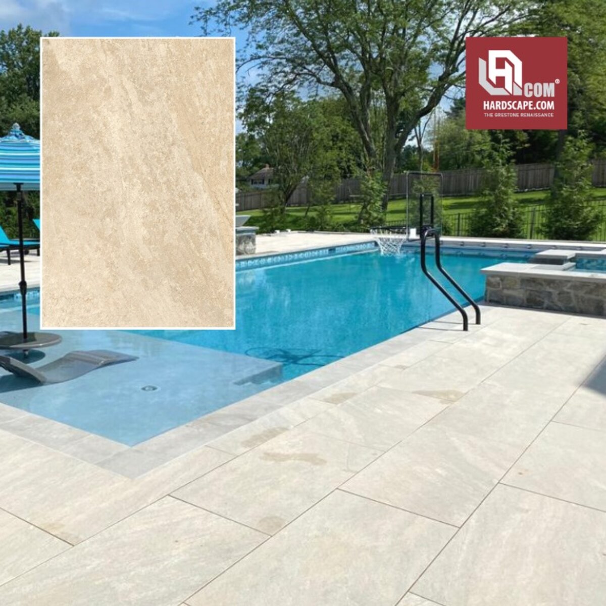 Hardscape.com Porcelain Paver Quartz Beige 24 in. x 24 in. x 2 cm (240 ...