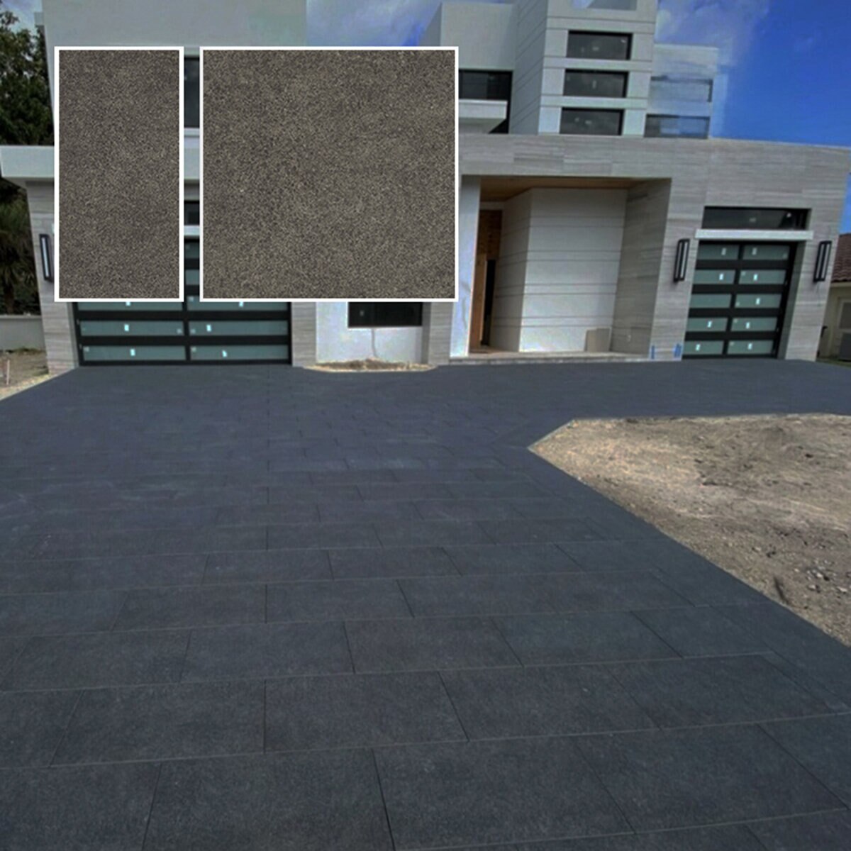 Hardscape.com Porcelain Paver Basalt Black 32 in. x 32 in. x 2 cm with ...