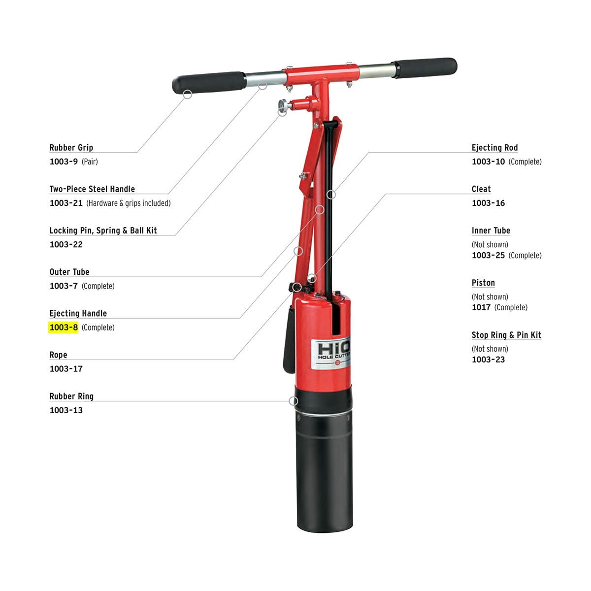 Hio Holecutter Ejecting Handle Red Paraide | SiteOne