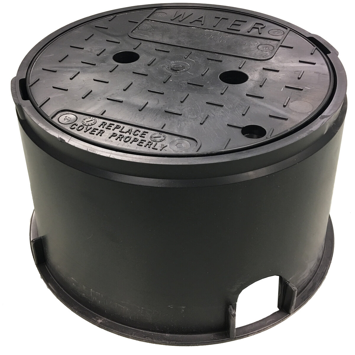 Highline Valve Box Round 10 in. Black Box/Black Lid Drop-in Water | SiteOne