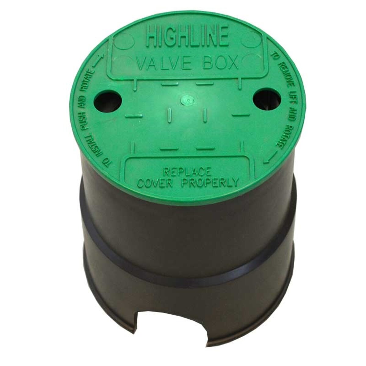Highline Universal Econo Valve Box Round 6 in. Black Box/Green Lid VB ...