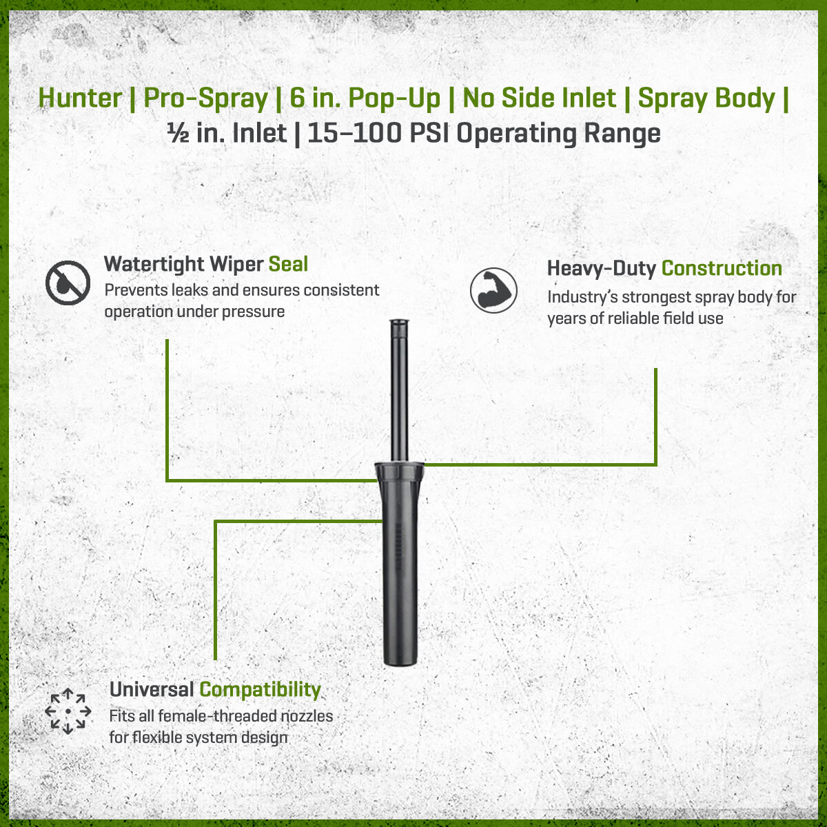 Hunter Pro-Spray 6 in. Pop Up No Side Inlet | SiteOne US