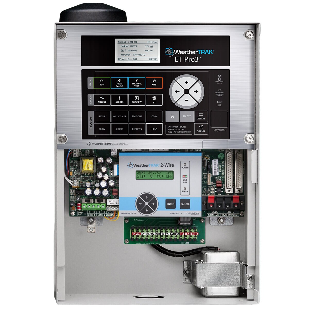 WeatherTRAK ET Pro3 Wall Mount Controller Cold Rolled Steel 2-Wire 48 ...