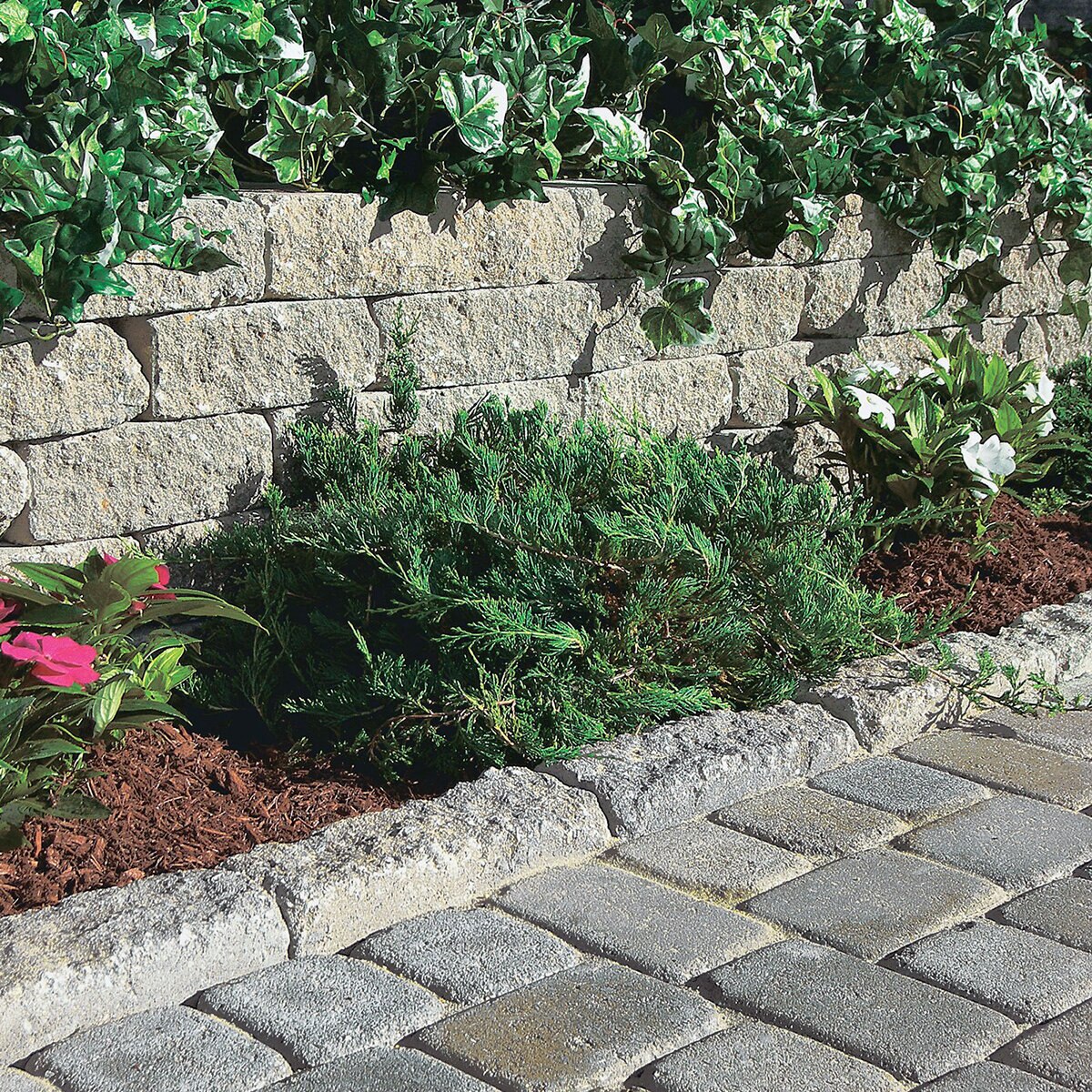 Ideal Curbstone Edging Vineyard Blend 4 in. x 12 in. 4 in. x 12 in. x 8 ...