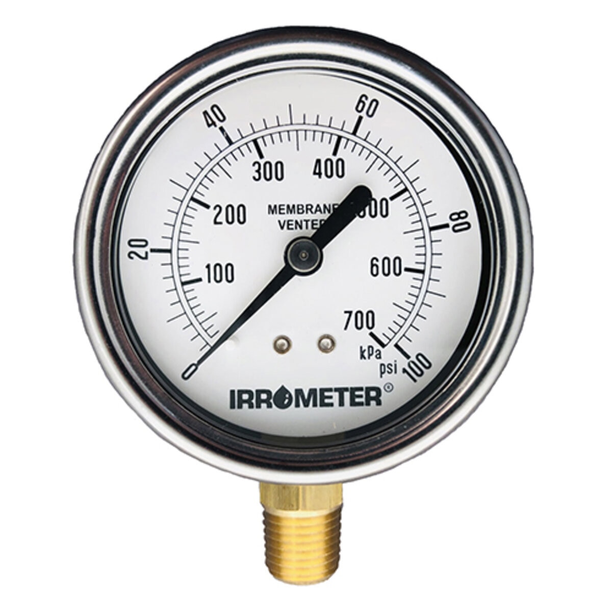 Irrometer 7 Series Dry Pressure Gauge 0 PSI - 100 PSI 2 in. Dial 1/4 in ...