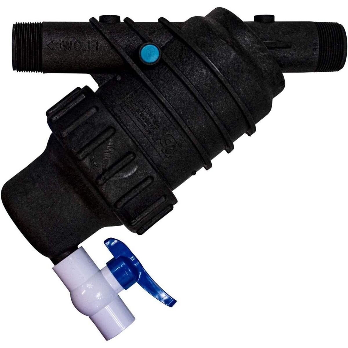 4EH-2P-150 Plastic Filter 2 in. MPT W/ MPT Flush & Ball Valve 150 Mesh ...