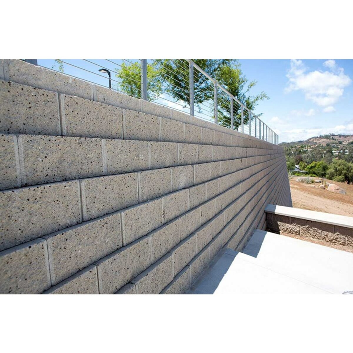 Keystone 12 in. Retaining Wall Block Pewter 4 in. x 12 in. (144 pc ...