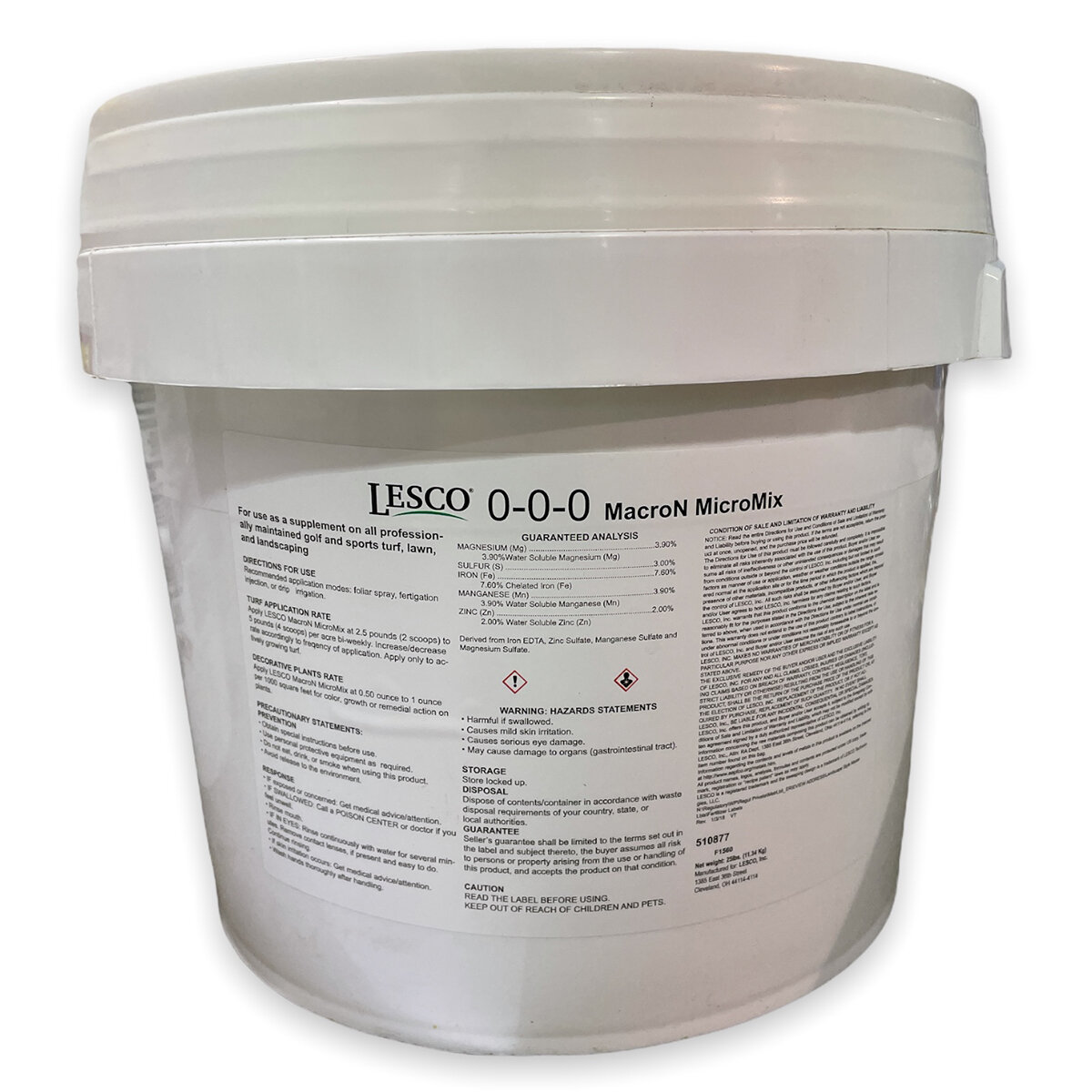 LESCO MacroN 0-0-0 AM 7.6% Fe 3.0% Mn 2% Zn Turfgrass Soluble ...
