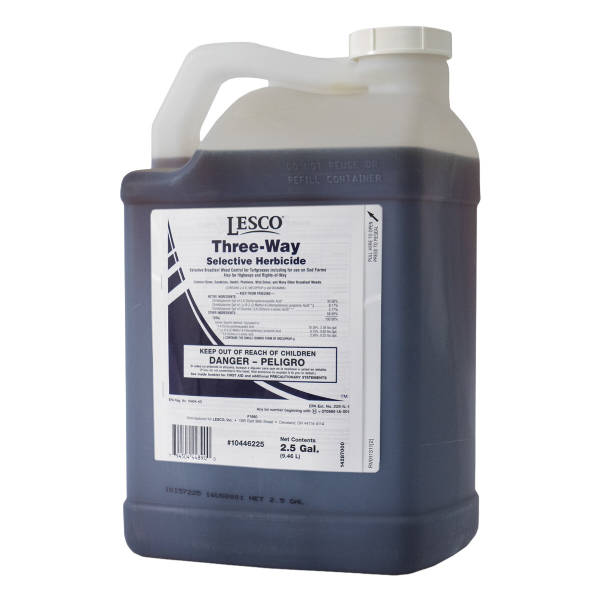 LESCO Three-Way Selective Post-Emergent Liquid Herbicide 2.5 gal. Jug ...