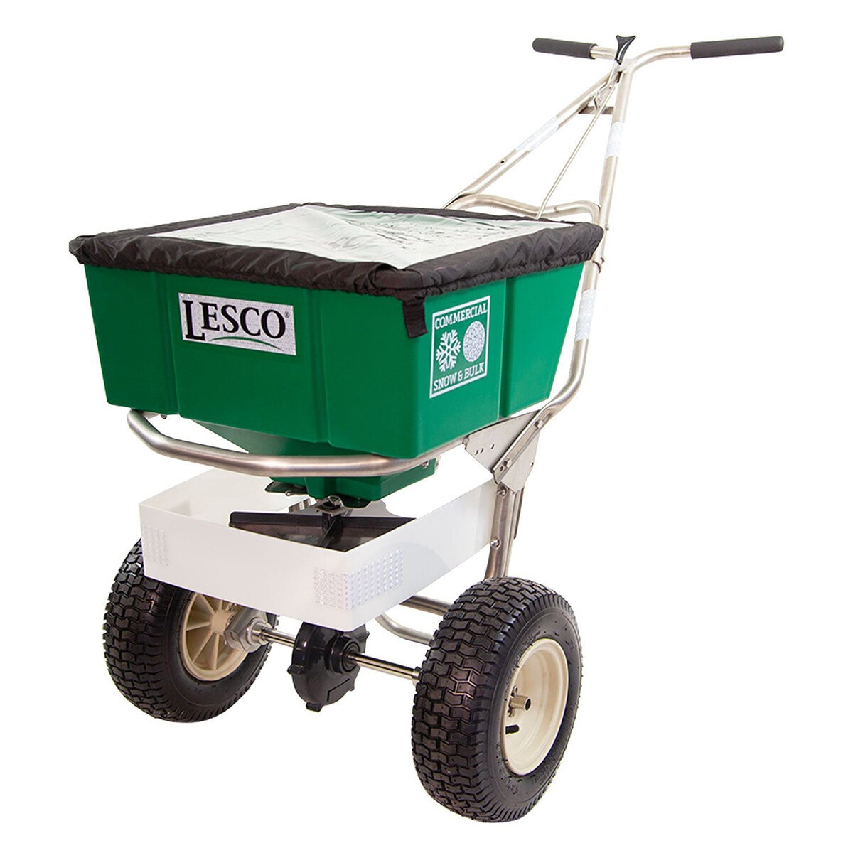 LESCO 80lb Bulk/Snow Spreader w/ Stainless Steel Frame and High-Vis ...