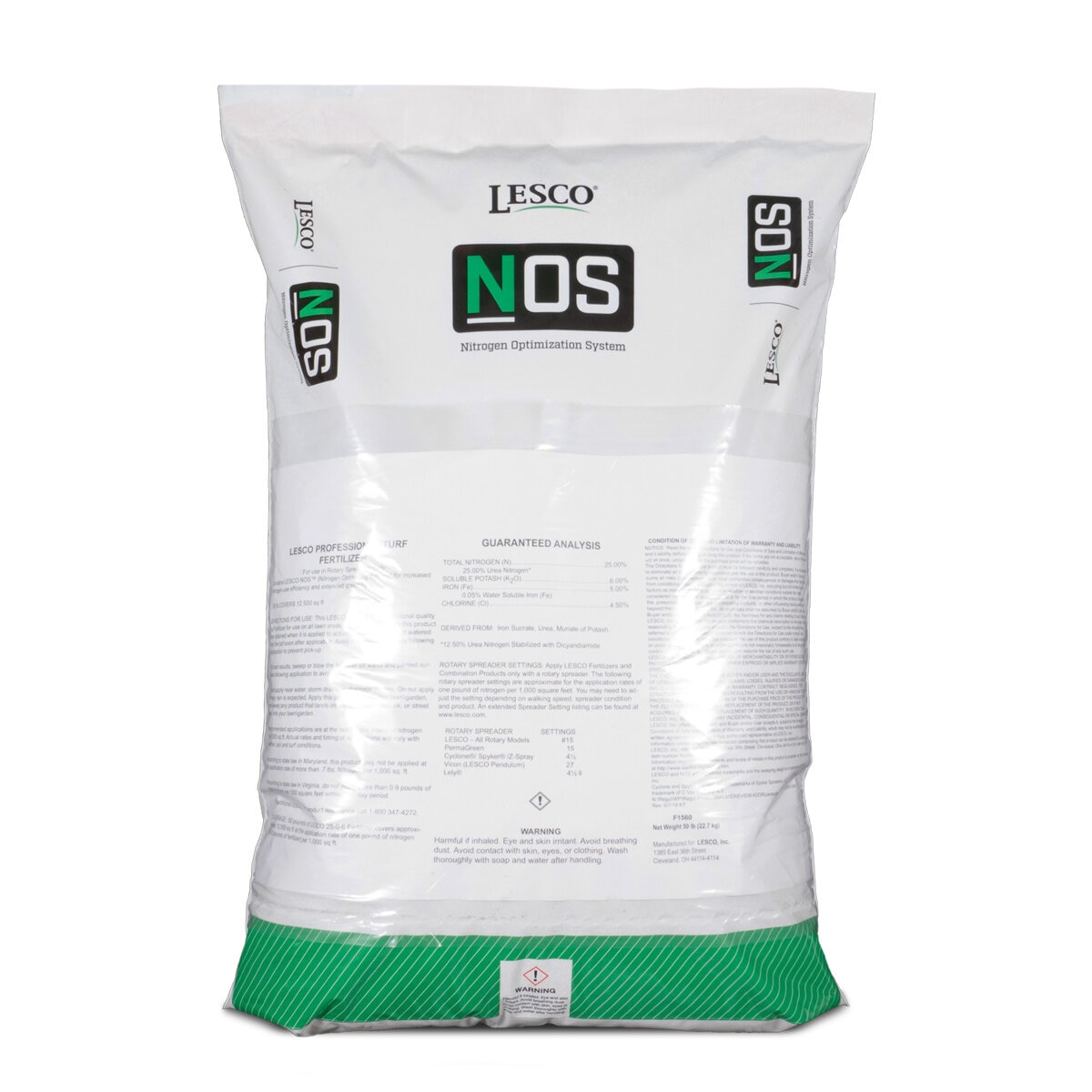 LESCO 25-0-6 50% NOS 5% Fe Turfgrass Granular Fertilizer 50 lb. Bag ...