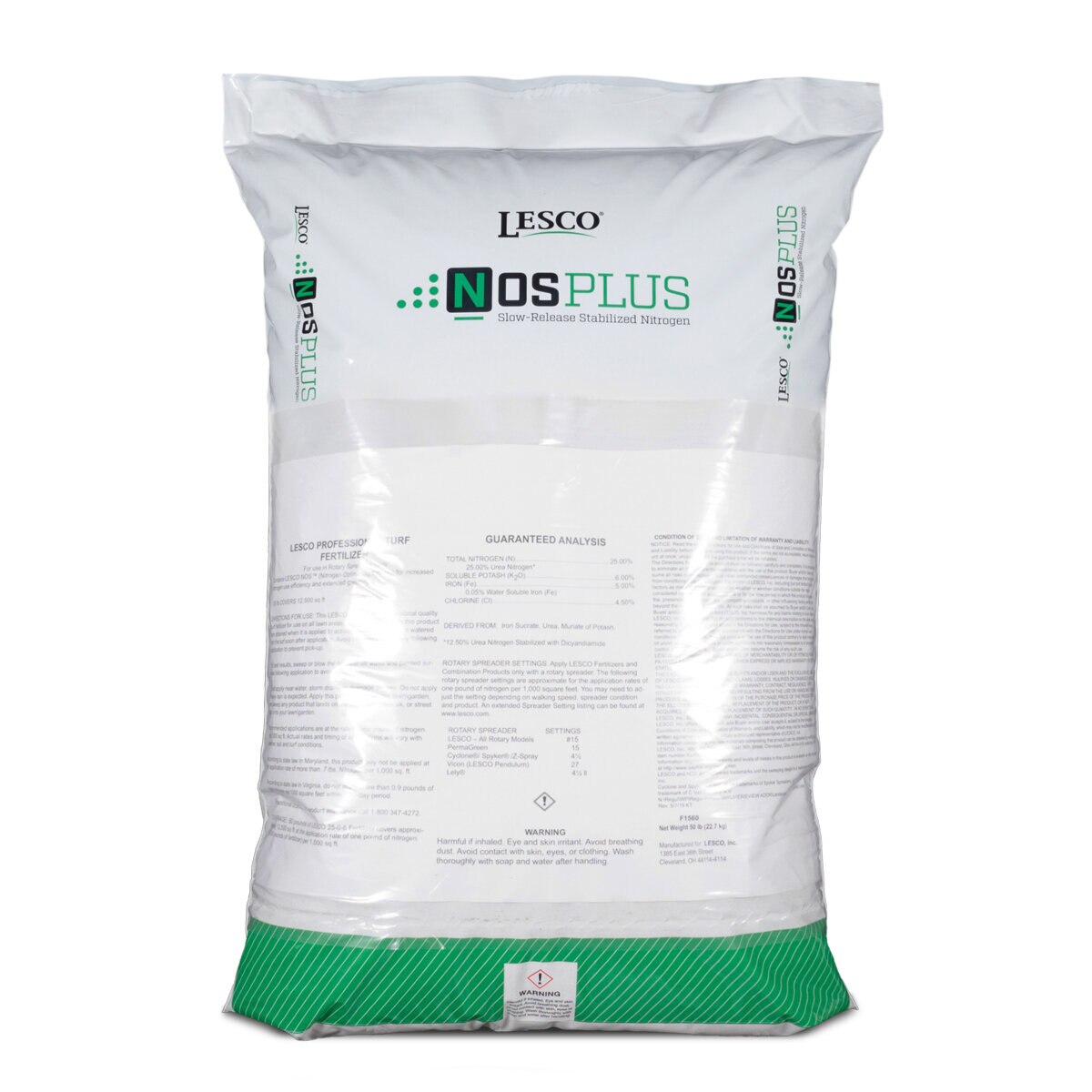 LESCO 18-0-18 50% NOS Plus 4%Fe MOP Turfgrass Granular Fertilizer 50 lb ...