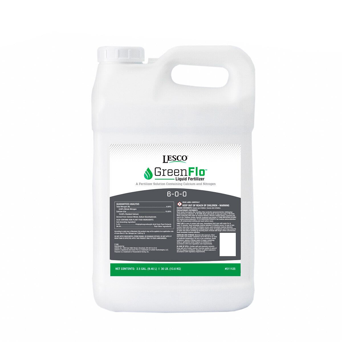 LESCO Green FLO Liquid Fertilizer 6-0-0 10% cCa 2.5 gal | SiteOne US