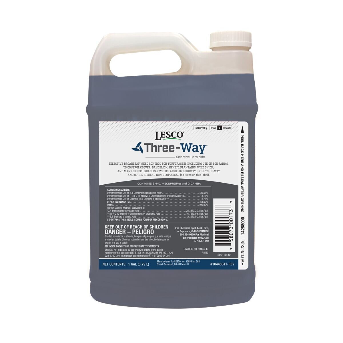 LESCO Three-Way Selective Post-Emergent Liquid Herbicide 1 gal ...