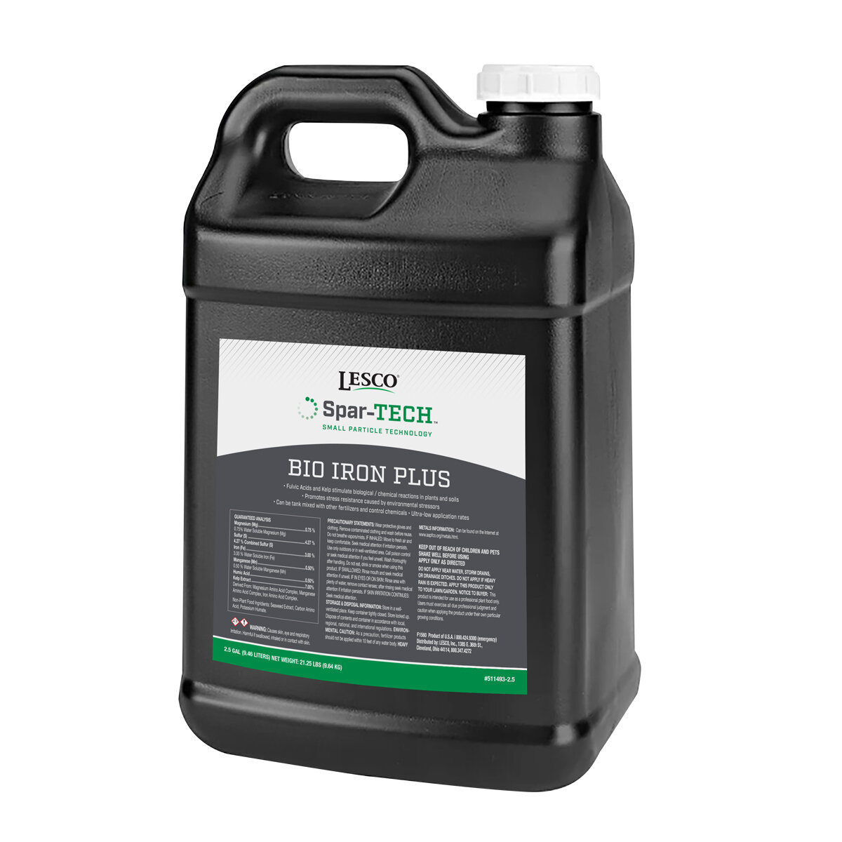 LESCO Bio Iron Plus Spar-TECH 3% Fe 0.75% Mg 0.5% Mn .5% Humic 7% Kelp ...