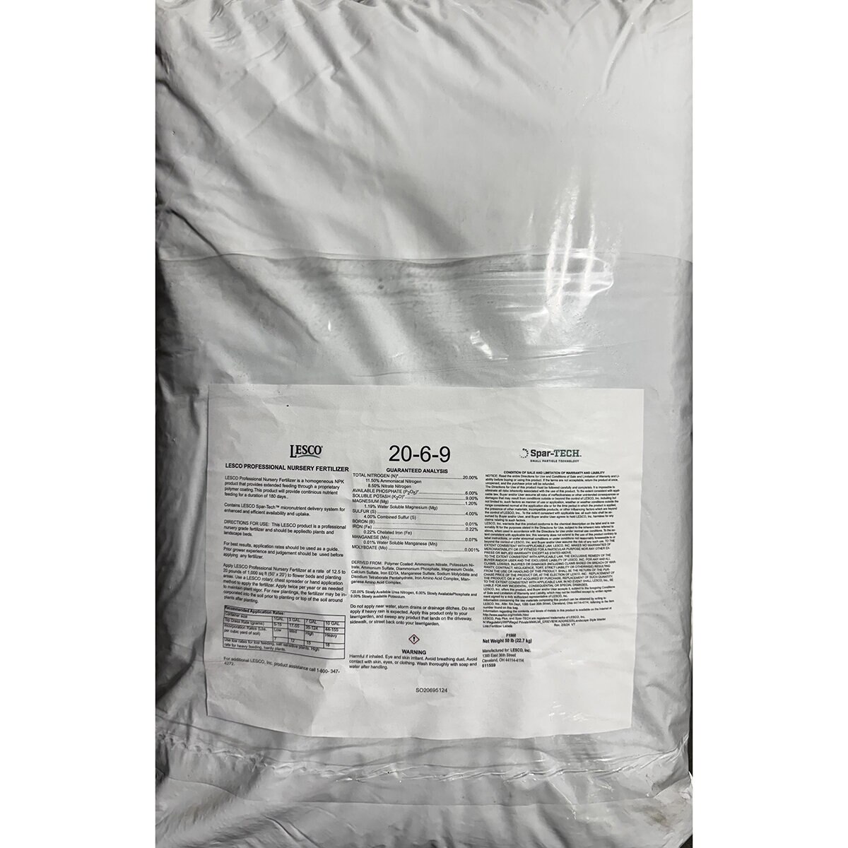 LESCO 20-6-9 Nursery 100% Coated Homogenous + Micros CRN180 Granular ...