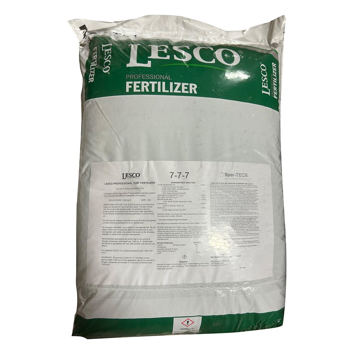 LESCO 7-7-7 BIO Spar-TECH 1%Fe 1%Mg SOP Turfgrass Granular Fertilizer ...