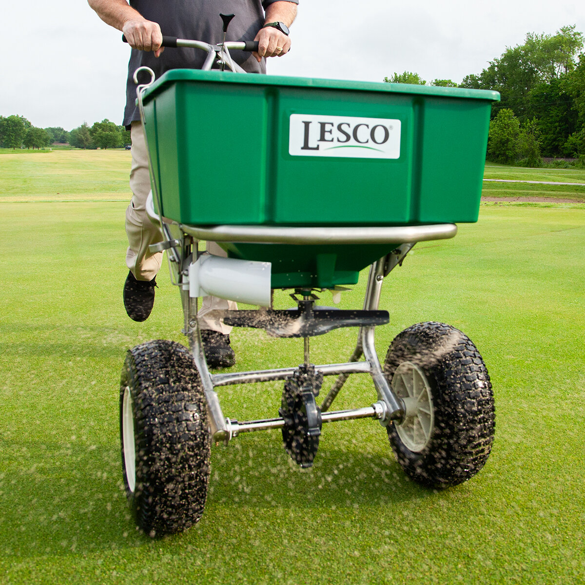 LESCO Broadcast Spreader w/ 80 lb. Capacity and Stainless Steel Frame ...