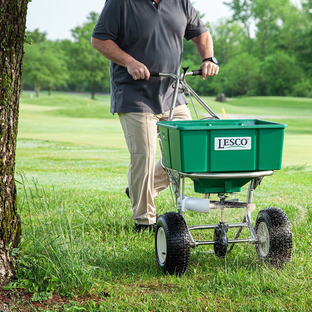 LESCO Broadcast Spreader w/ 80 lb. Capacity and Stainless Steel Frame ...