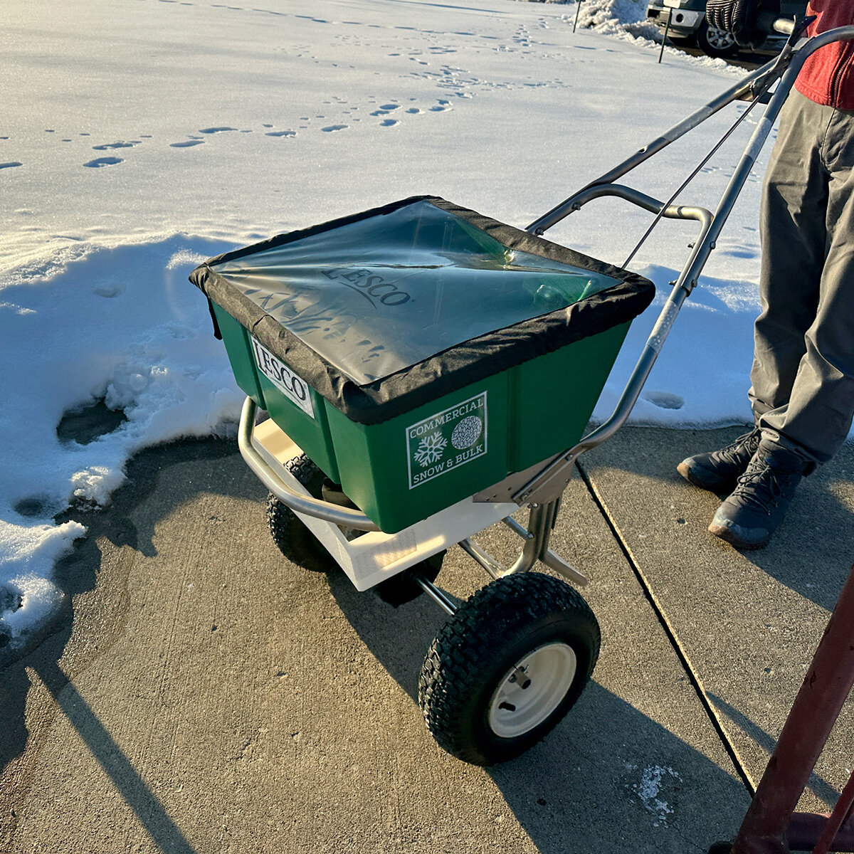 LESCO 80lb Bulk/Snow Spreader w/ Stainless Steel Frame and High-Vis ...