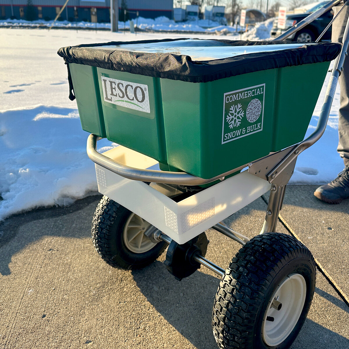 LESCO 80lb Bulk/Snow Spreader w/ Stainless Steel Frame and High-Vis ...