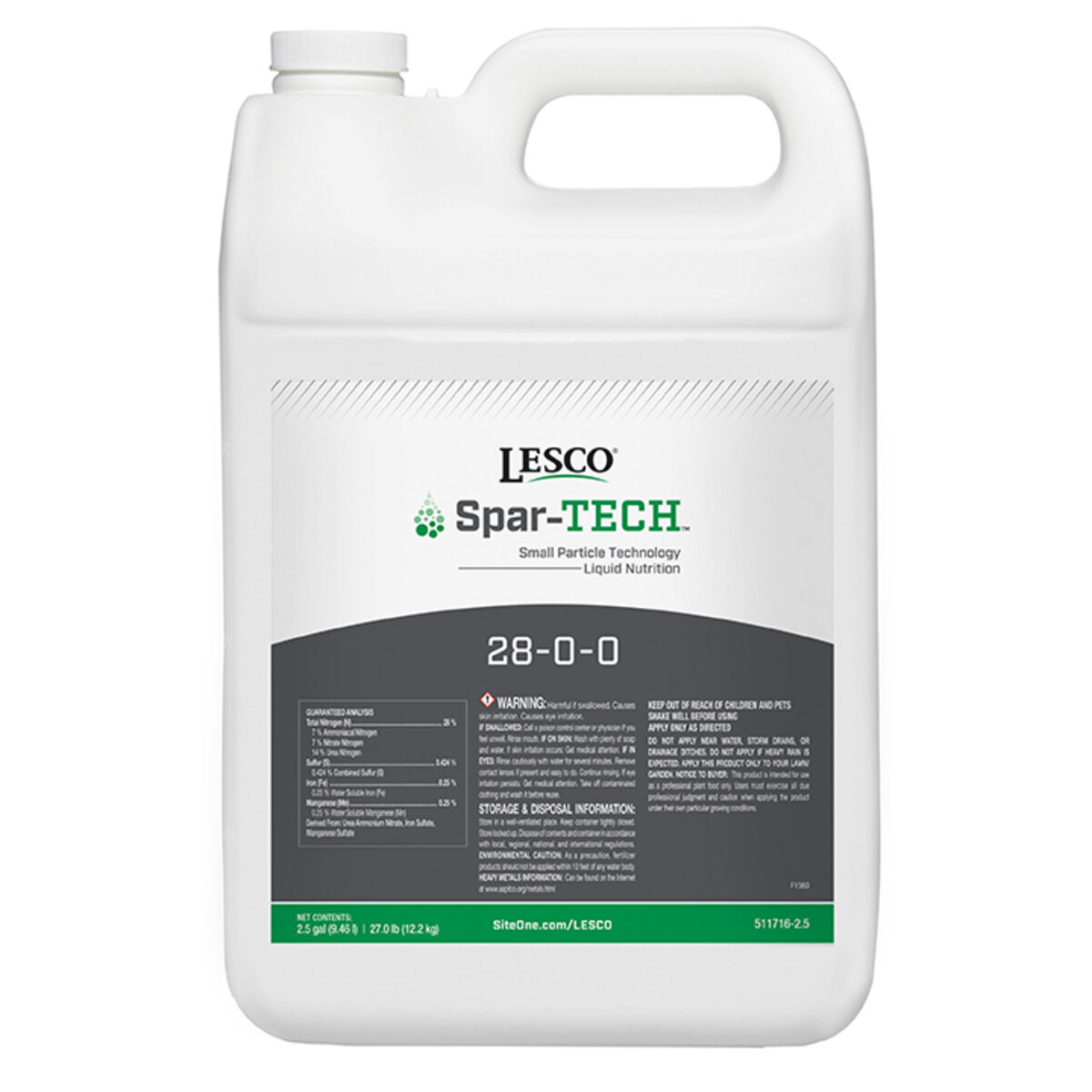 LESCO 28-0-0 UAN Spar-TECH 0.25% Fe 0.25% Mn Turfgrass Liquid ...