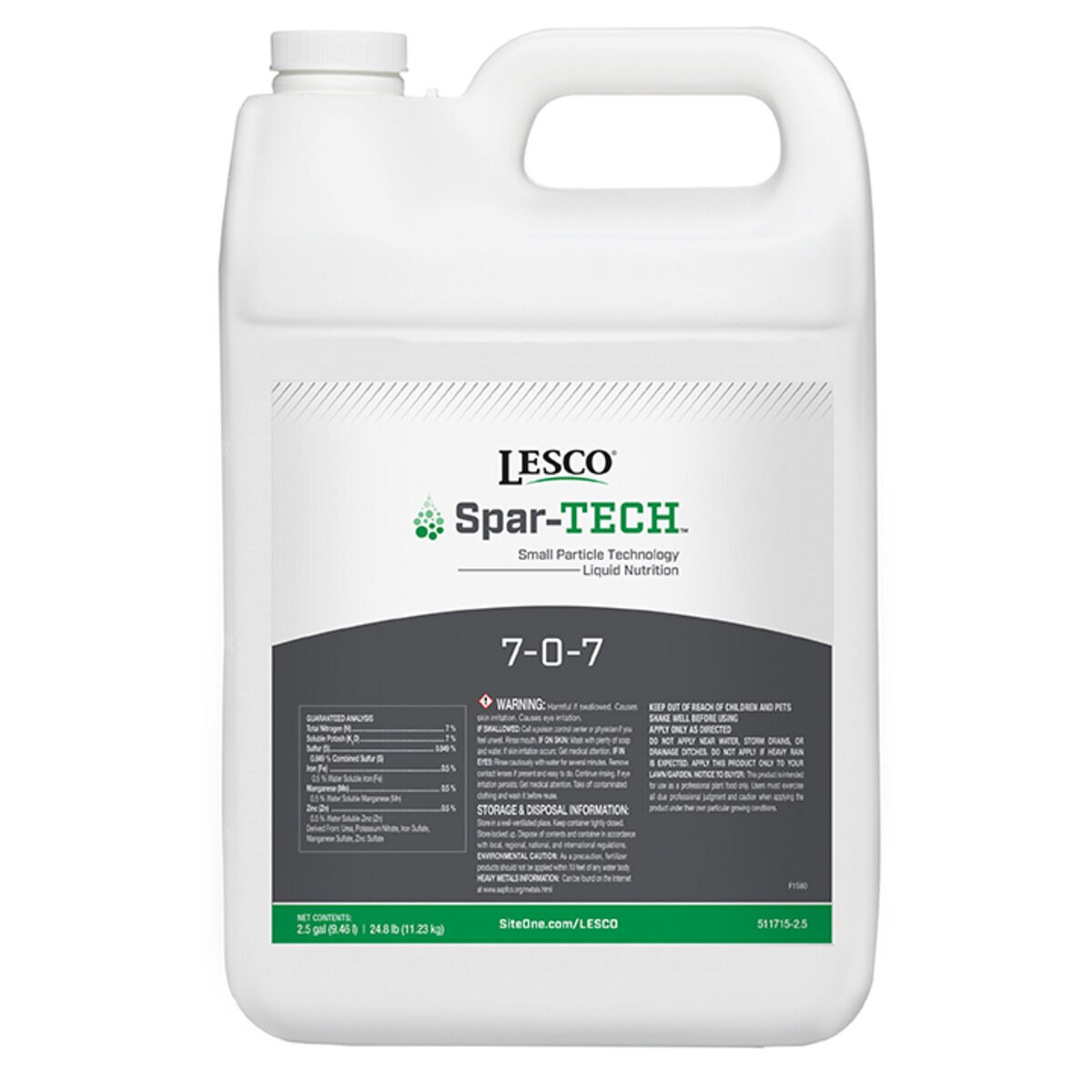 LESCO 7-0-7 GA Spar-TECH 0.5% Fe 0.5% Mn 0.5% Zn Turfgrass Liquid ...