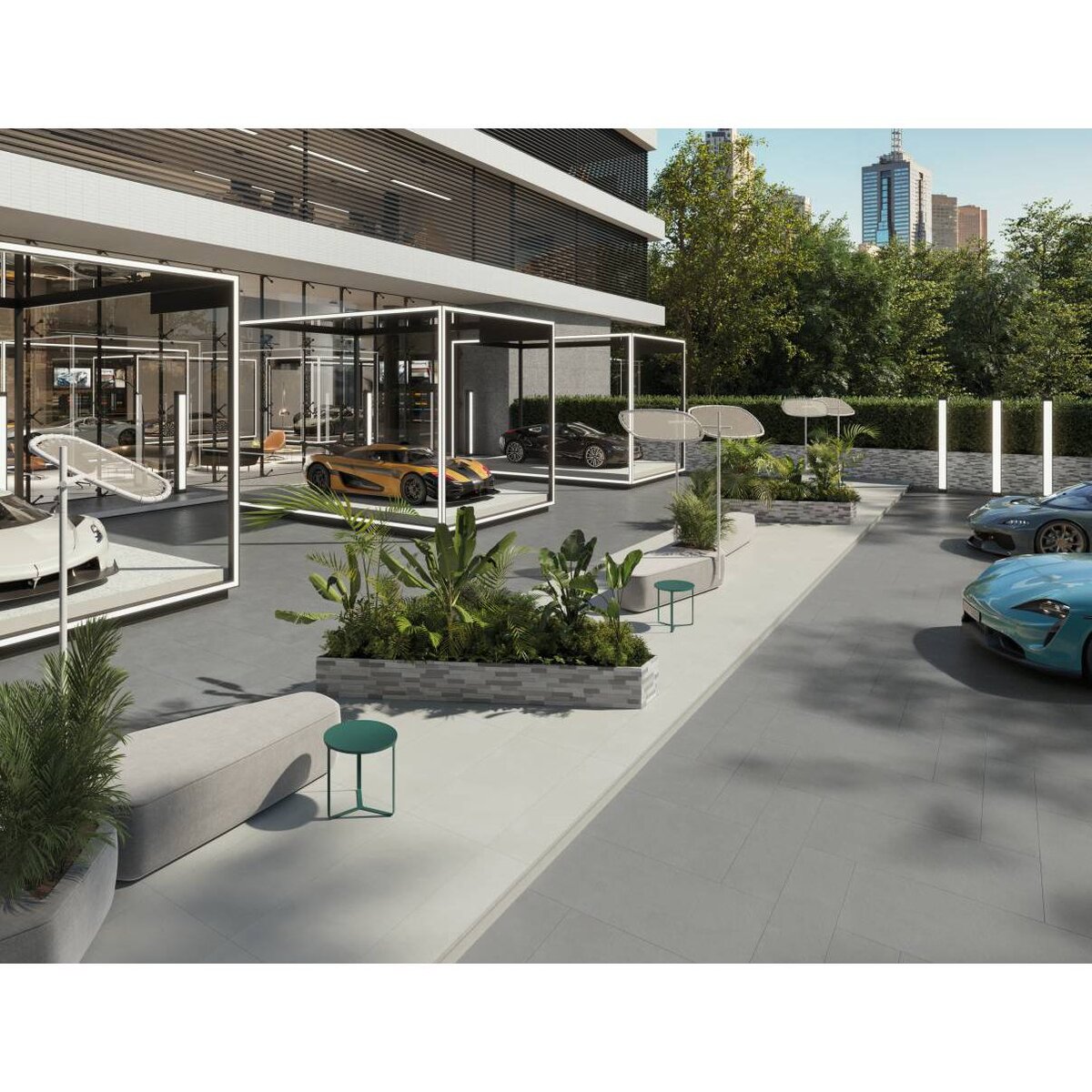 Landmark Frontier20 Outdoor Porcelain Bullnose Coping and Stair Tread Rectified Montauk White 12 ...