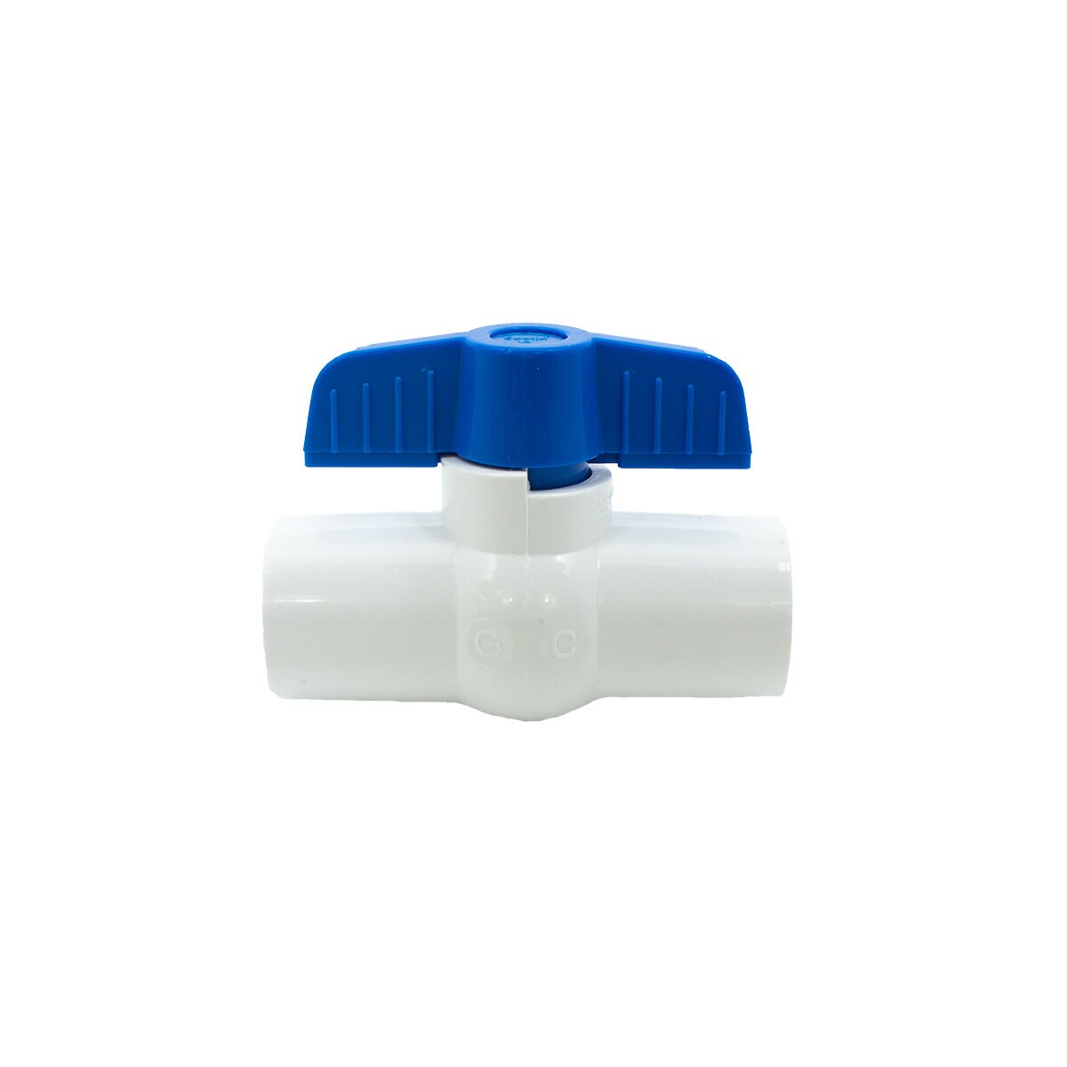 1/2 PVC White Ball Valve Slip 491 Commercial Blue Handle Colonial Lasco ...