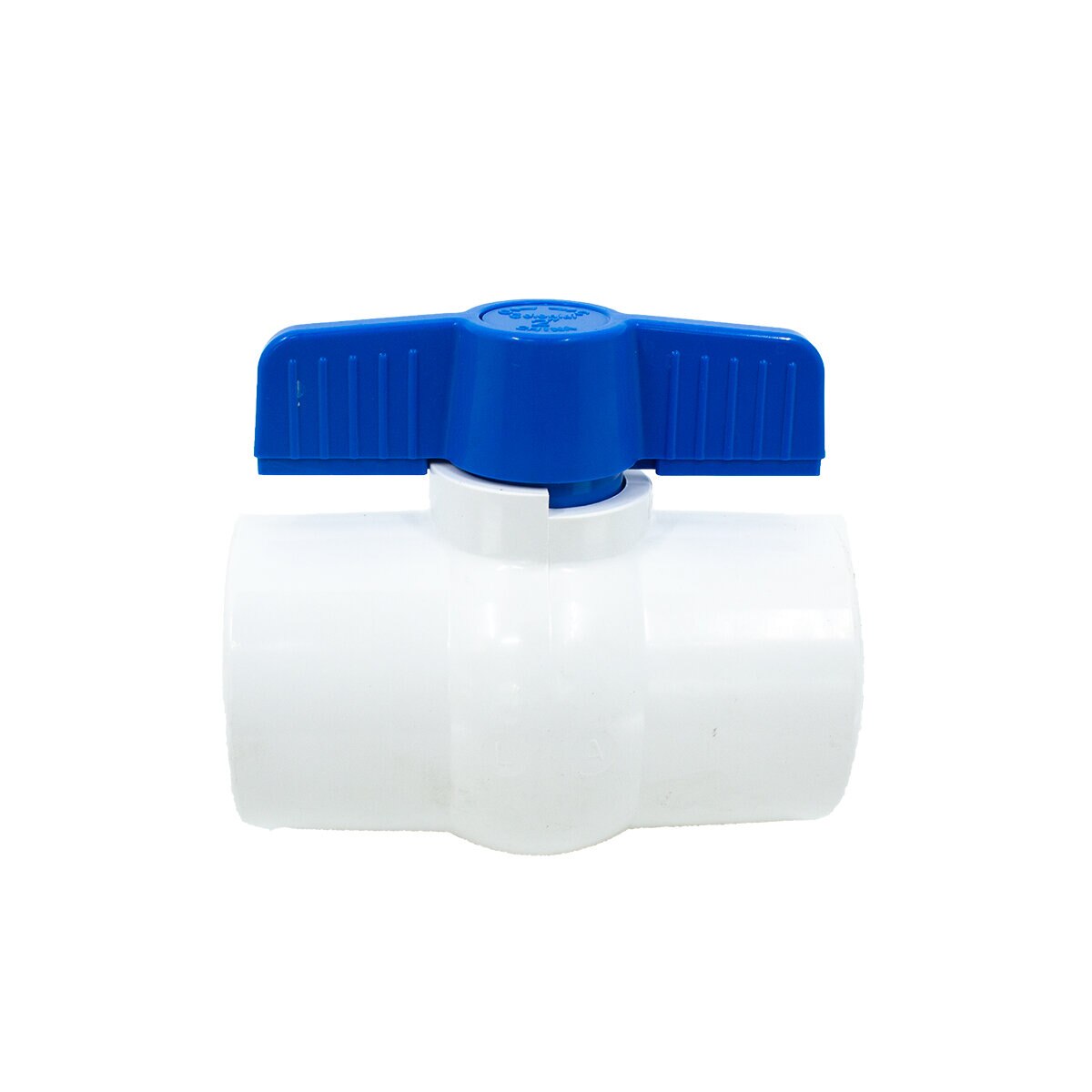 2 PVC White Ball Valve Slip 491 Commercial Blue Handle Colonial Lasco ...