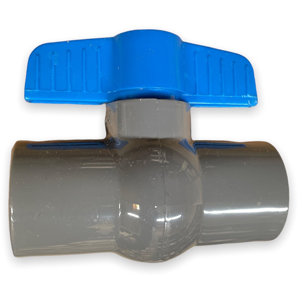 1 PVC Gray Ball Valve Slip 491 Commercial Blue Handle Colonial Lasco ...