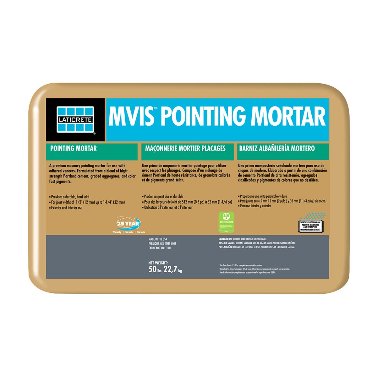 Laticrete MVIS Pointing Mortar Natural Gray 50 lb. Bag | SiteOne US