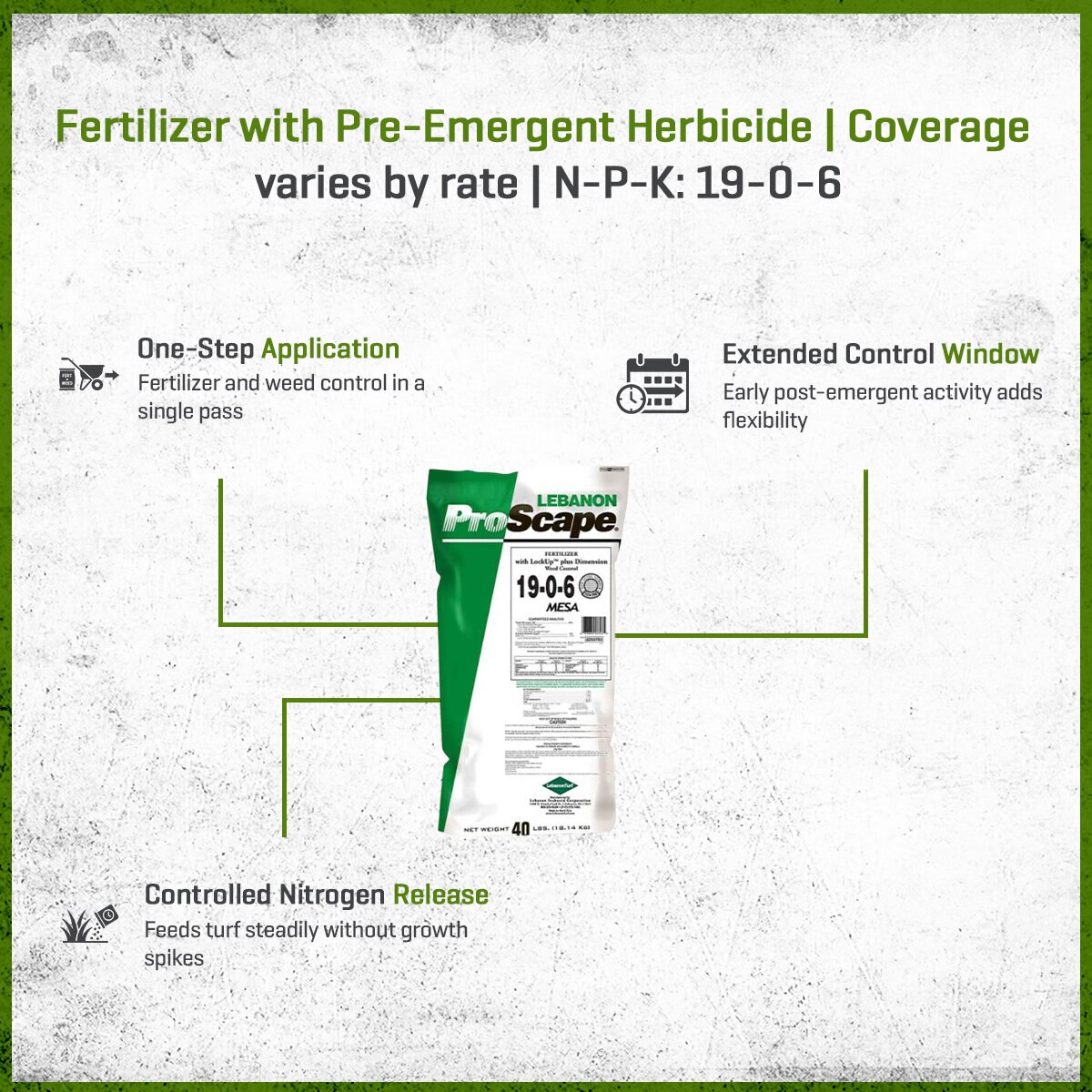 ProScape 19-0-6 40% MESA Dimension 0.17% + LockUp Fertilizer 40 lb ...
