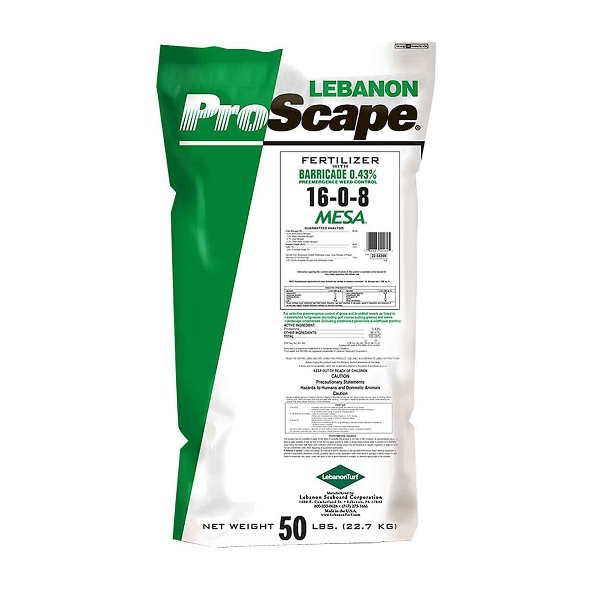 ProScape Barricade 0.43% Fertilizer 16-0-8 43%MESA 50 lb | SiteOne US