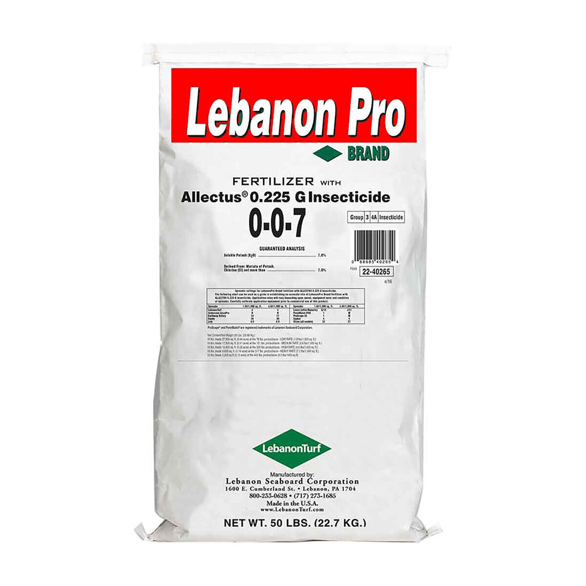 Lebanon Pro Allectus 0.225% Insecticide Plus Fertilizer 0-0-7 AC 50 lb ...