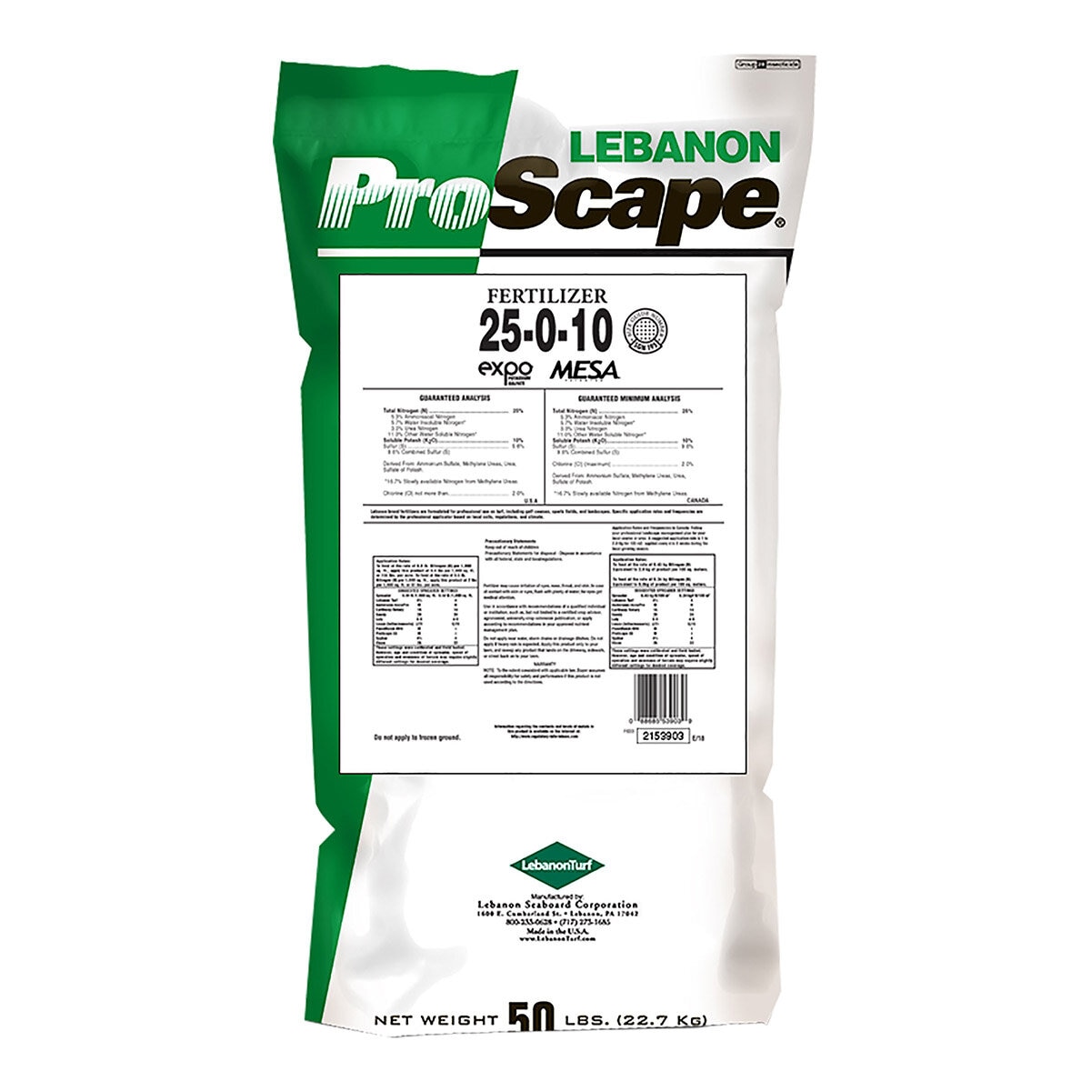 ProScape Lebanon Fertilizer - Slow Release 25-0-10 50 lb