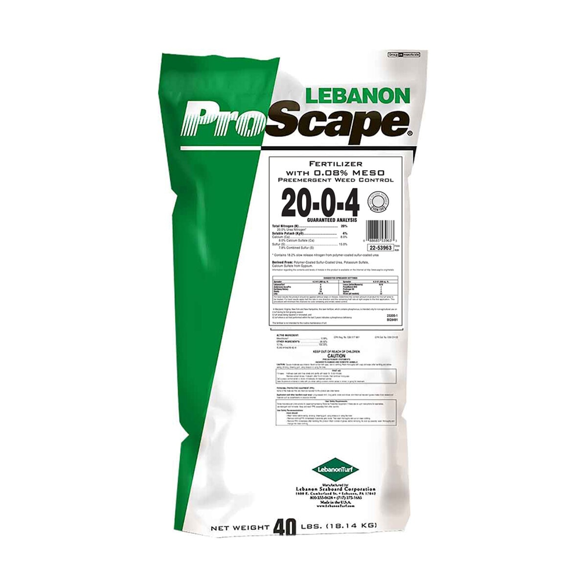 Lebanon Proscape 100%PCSCU Mesotrione 0.08 20-0-4 Pre-Emergent ...