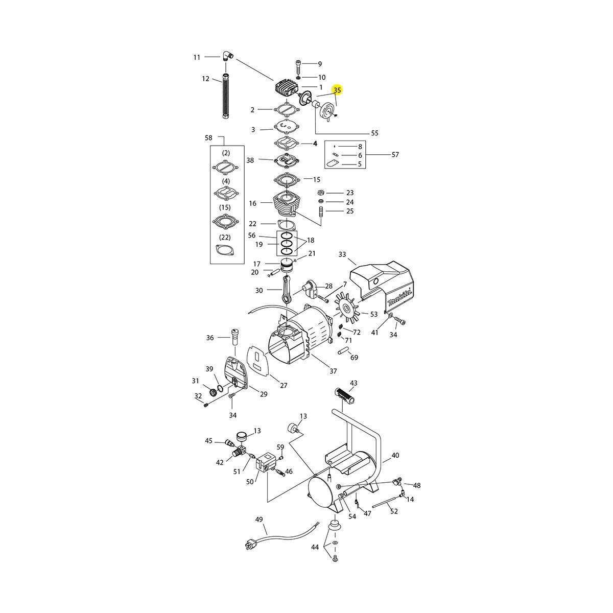 Makita Air Filter Assembly MAC700 | SiteOne