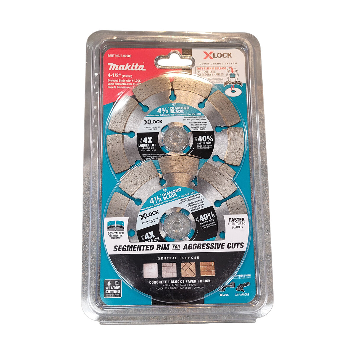 Makita X-Lock 4.5 in. Segmented Masonry Diamond Blade (2 Pack) | SiteOne US