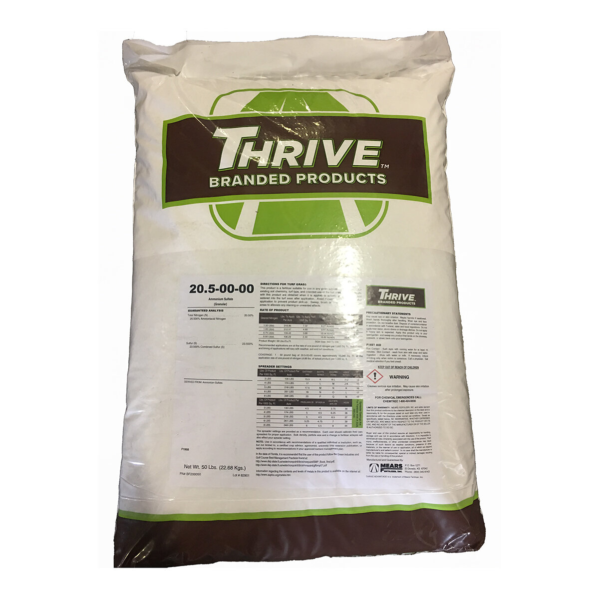 THRIVE Granular Fertilizer 20-0-0 100% AS 50 lb | SiteOne US