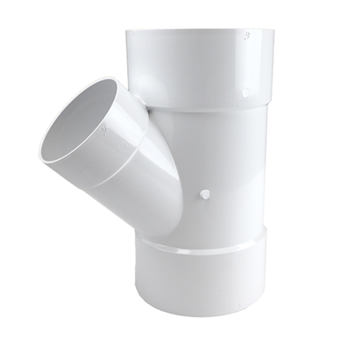 NDS PVC S&D 45 Deg. Street Wye HUB x HUB x HUB White 6 in. x 4 in ...