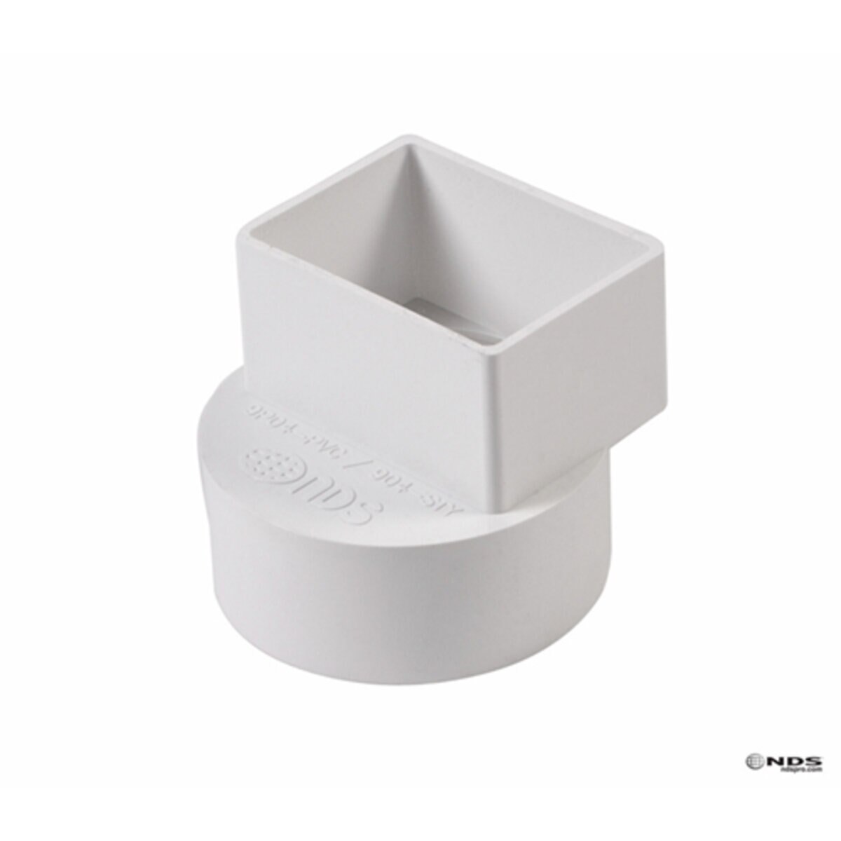 NDS PVC S&D Offset Downspout Adapter White 2 in. X 3 in. X 4 in. (Fits ...
