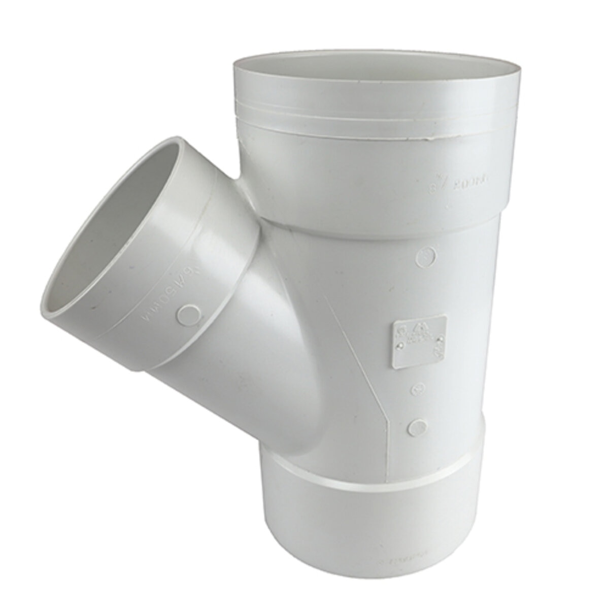 NDS PVC S&D 45 Deg. Street Wye HUB x HUB x HUB White 8 in. x 6 in ...