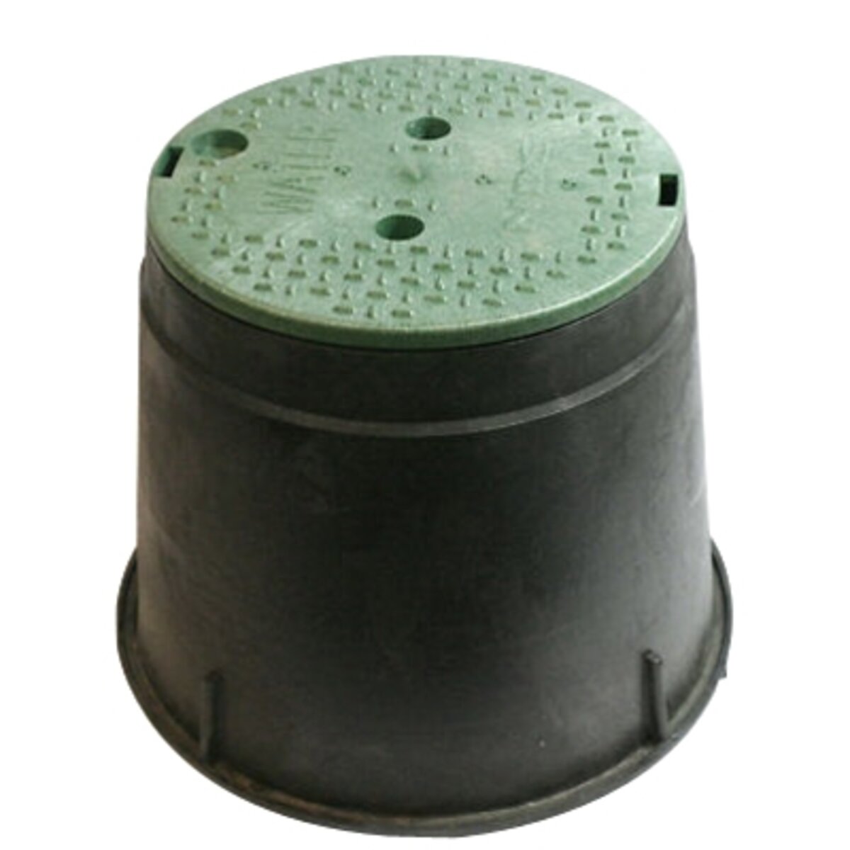 NDS Standard Valve Box Round 10 in. Black Box/Green Lid Overlapping ...