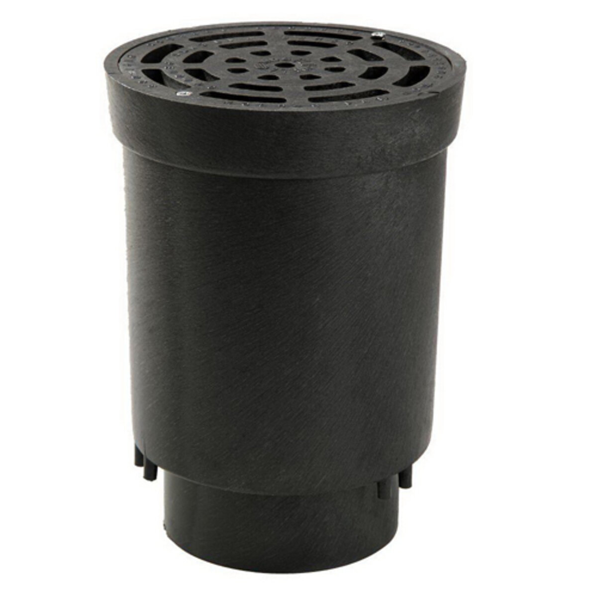 NDS Flo-Well Surface Drain Inlet w/Grate Black Plastic Fits 4 in. Sch ...